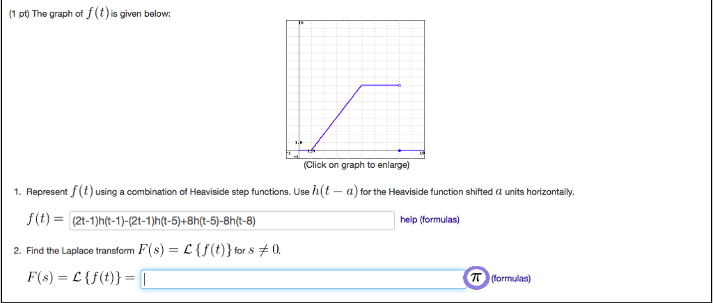 Solved The graph of f(t) is given below: Represent f (t) | Chegg.com