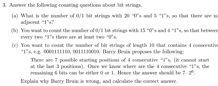 Solved Answer The Following Counting Questions About Bit 