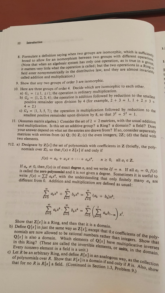 Solved 12 Introduction 8. Formulate a definition saying when | Chegg.com