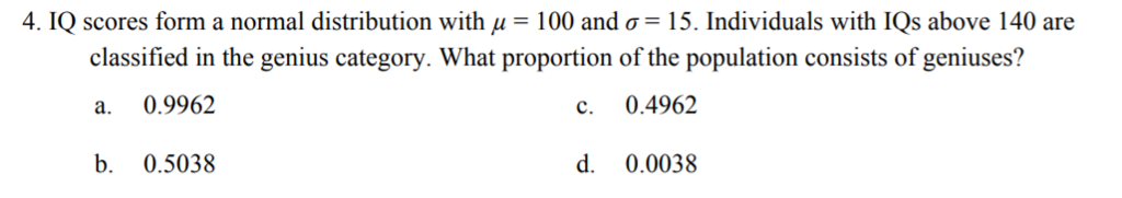 Solved 4 Iq Scores Form A Normal Distribution With 100