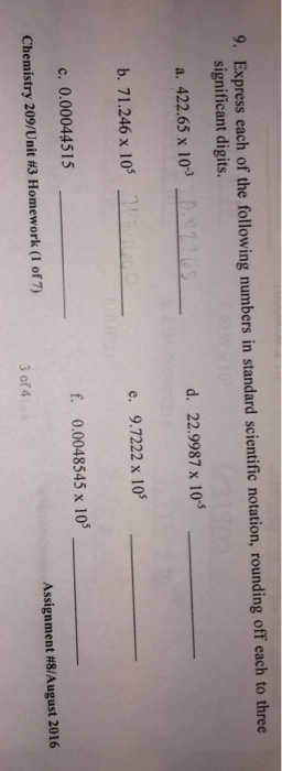 Solved Express each of the following numbers in standard | Chegg.com