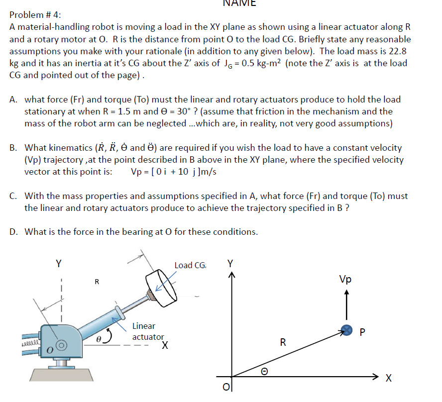 Solved Name Problem 4 A Material Handling Robot Is Moving 