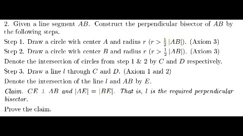 Solved Given a line segment AD. Construct the perpendicular | Chegg.com