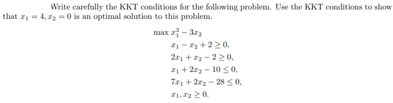 Solved Write Carefully The Kkt Conditions For The Following