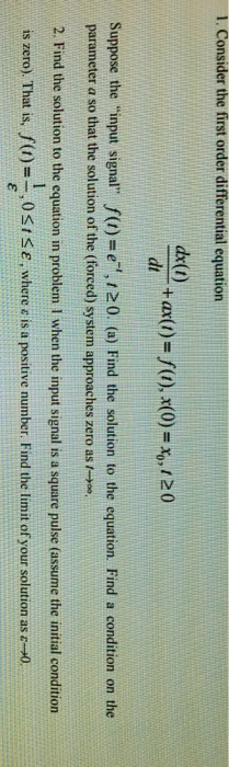 Solved Consider the first order differential equation | Chegg.com