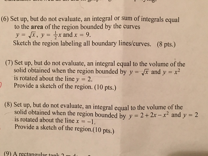Solved Set up, but do not evaluate, an integral or sum of | Chegg.com