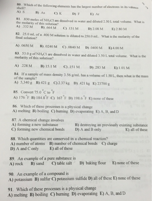 Solved Which of the following elements has the largest | Chegg.com