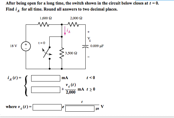 Solved After being open for a long time, the switch shown in | Chegg.com