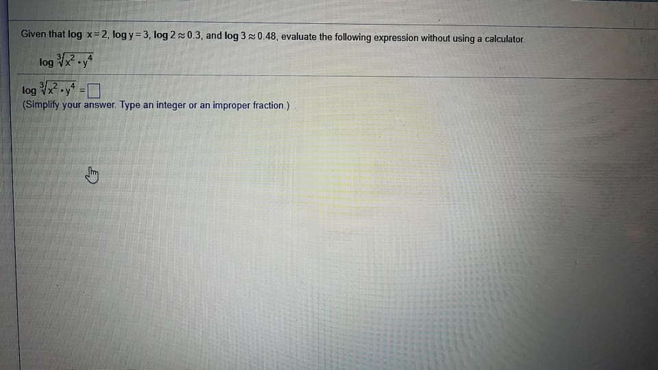Solved Given that log x 2, logy-3, log 2 N 0.3, and log 3 | Chegg.com