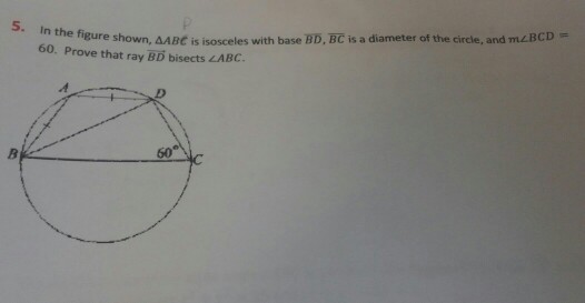 Solved In the figure shown, delta ABC is isosceles with base | Chegg.com