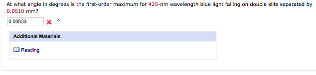 Solved At what angle in degrees is the first-order maximum | Chegg.com