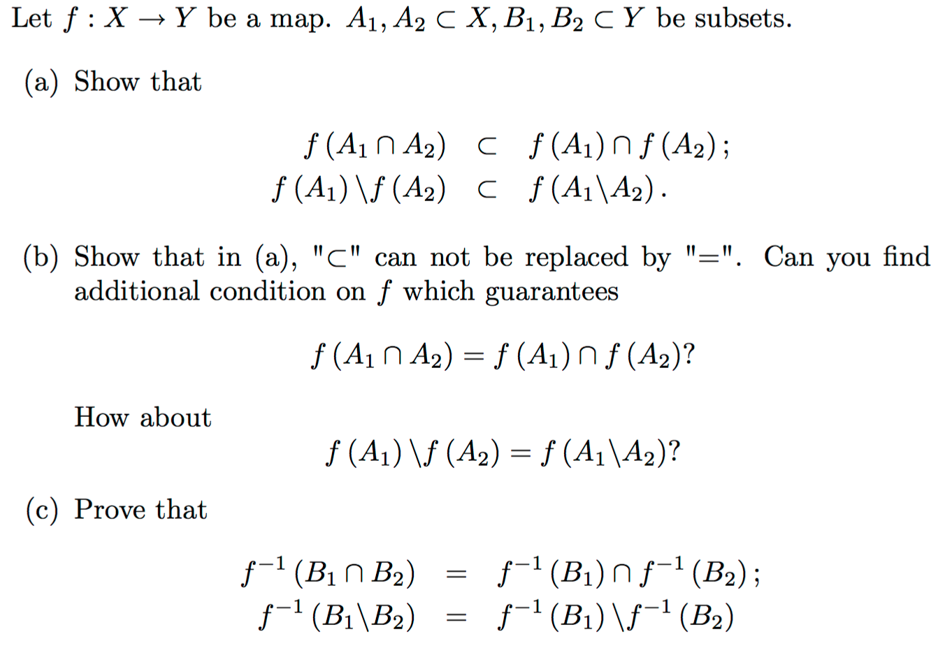 Solved Let f: X rightarrow Y be a map. A_1, A_2 proper | Chegg.com