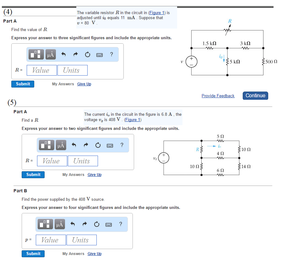 Solved The variable resistor R in the circuit in (Figure 1) | Chegg.com
