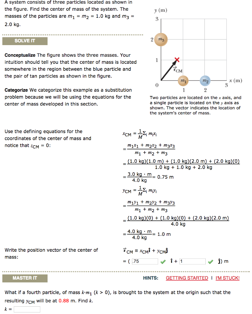 Solved A System Consists Of Three Particles Located As Shown