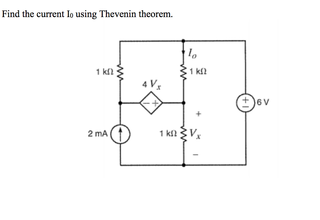 Solved Find the current Io using Thevenin theorem. | Chegg.com