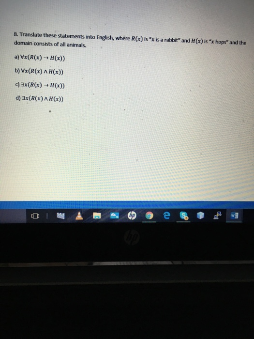 Solved Translate these statements into English, where R(x) | Chegg.com