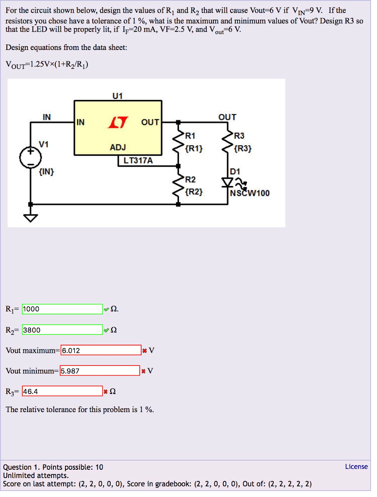 Solved For the circuit shown below, design the values of R1 | Chegg.com
