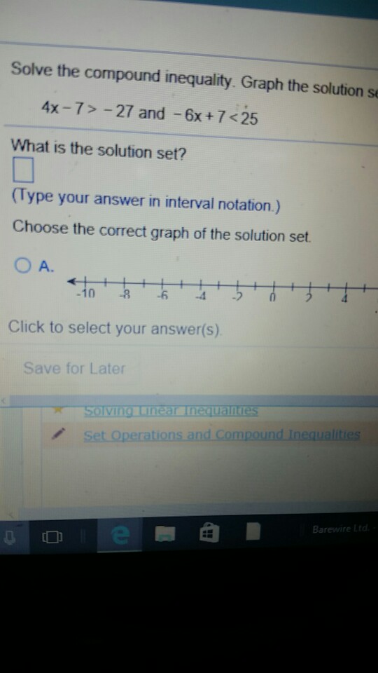 Solved Solve the compound inequality. Graph the solution 4x | Chegg.com