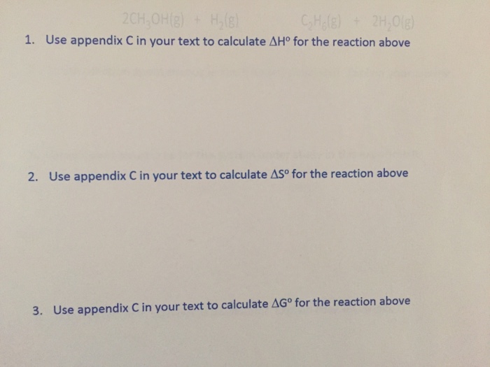 1. Use appendix C in your text to calculate AHo for | Chegg.com