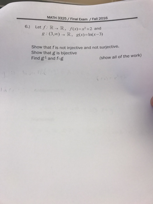 Solved Let f: R rightarrow R, f(x) = x^2 + 2 and g: (3, | Chegg.com