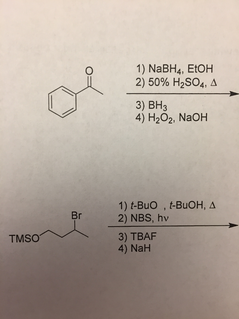 Solved 1) NaBH4, EtOH 2) 50% H2SO4, A 3) BH3 4) H202, NaOH | Chegg.com