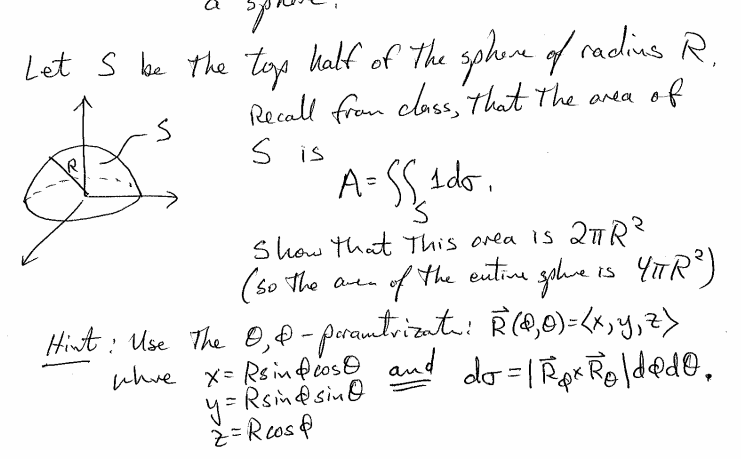 Solved Let s be the top half of the sphere of radius R, | Chegg.com