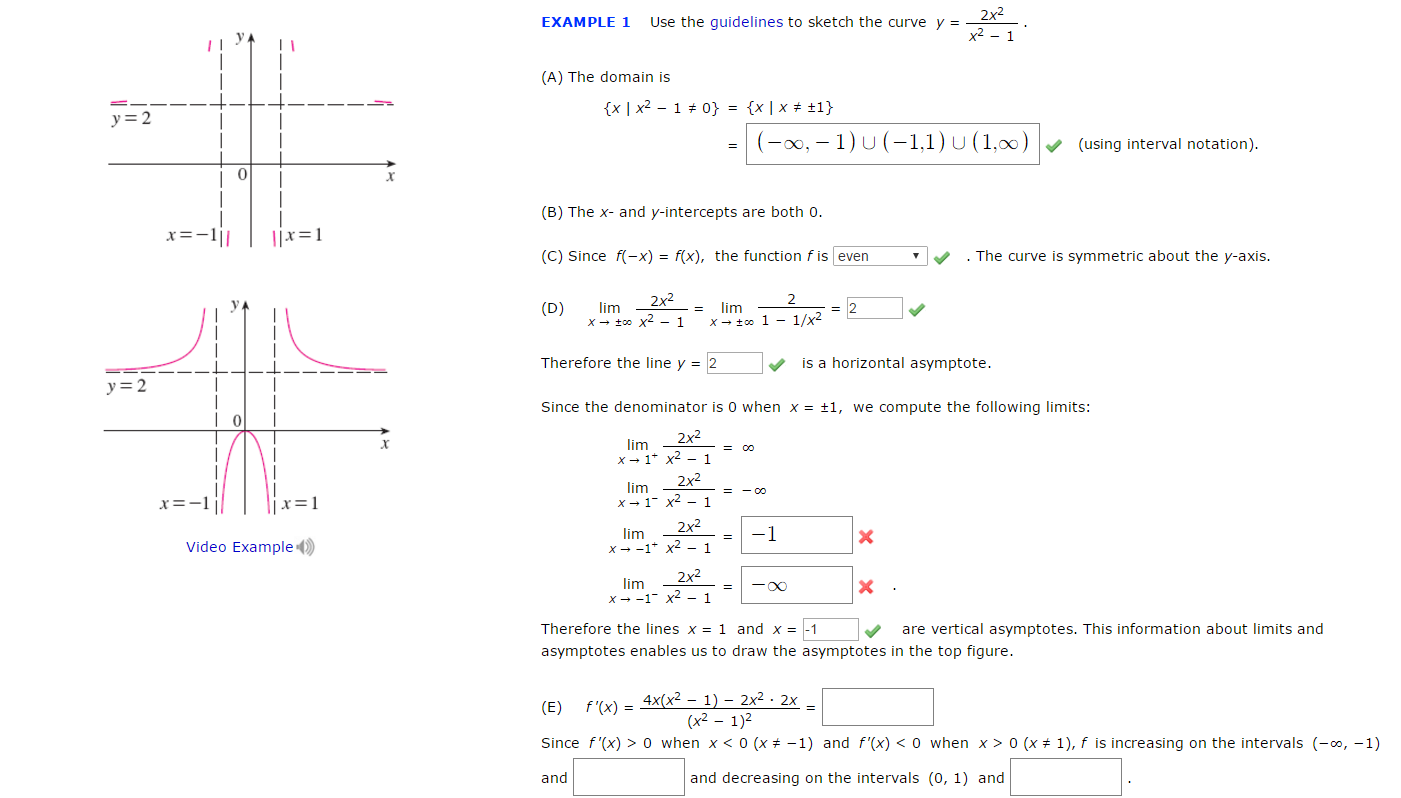 Solved 2 EXAMPLE 1 Use the guidelines to sketch the curve y | Chegg.com