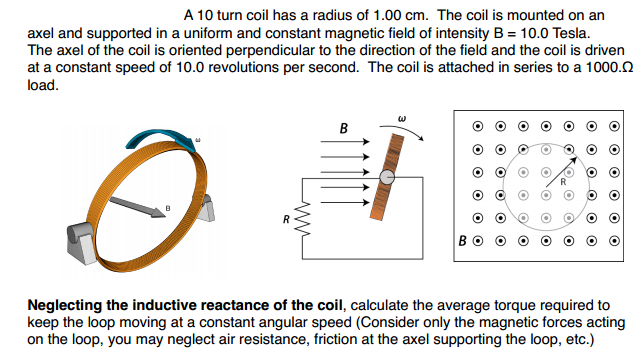 Solved A 10 turn coil has a radius of 1.00 cm. The coil is | Chegg.com