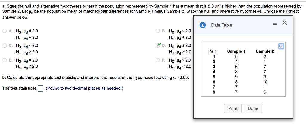 Solved a. State the null and alternative hypotheses to test | Chegg.com