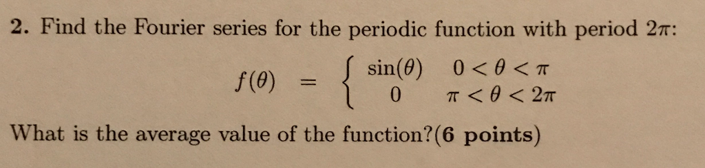 Solved Find the Fourier series for the periodic function | Chegg.com