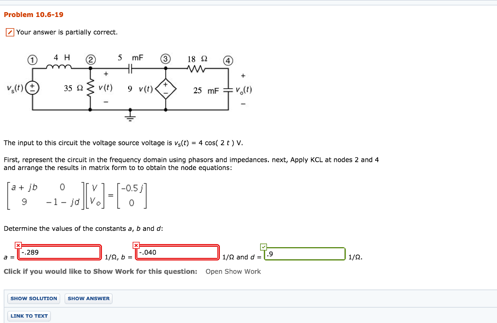 Solved The input to this circuit the voltage source | Chegg.com
