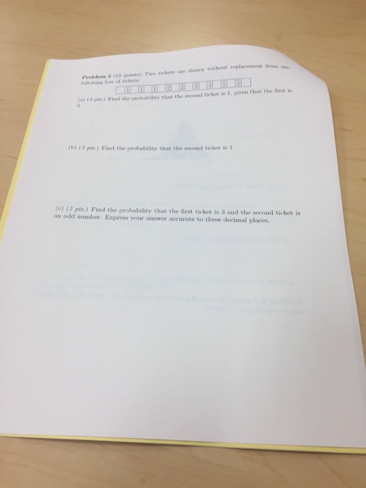 Solved Two tickets are drawn without replacement from the | Chegg.com