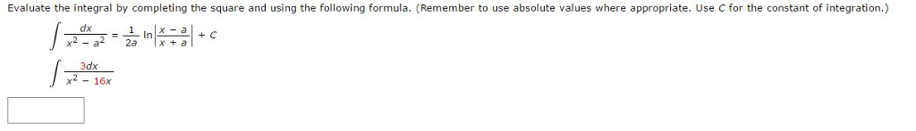 Solved Evaluate the integral by completing the square and | Chegg.com