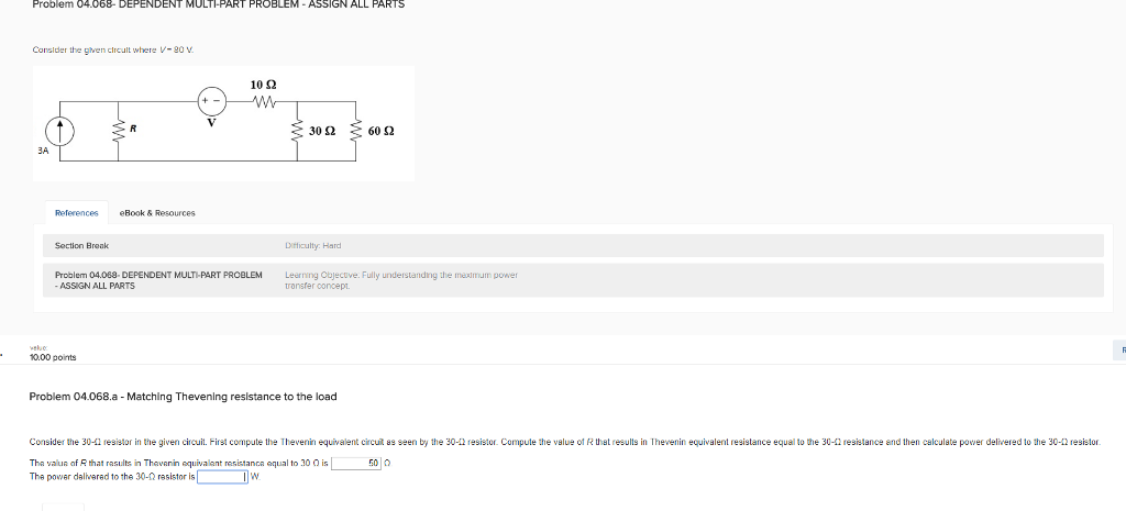 Solved Consider the 30-Ω resistor in the given circuit. | Chegg.com