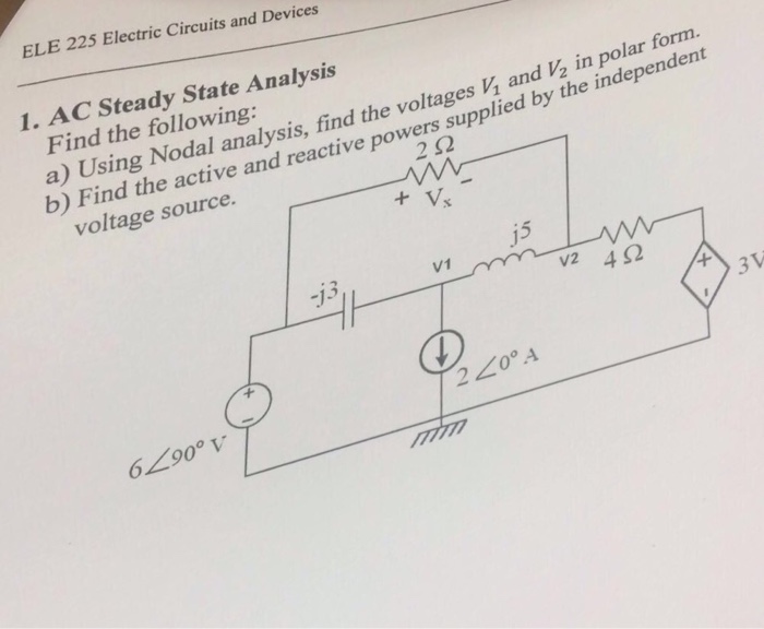 Solved AC Steady State Analysis Find the following: Using | Chegg.com