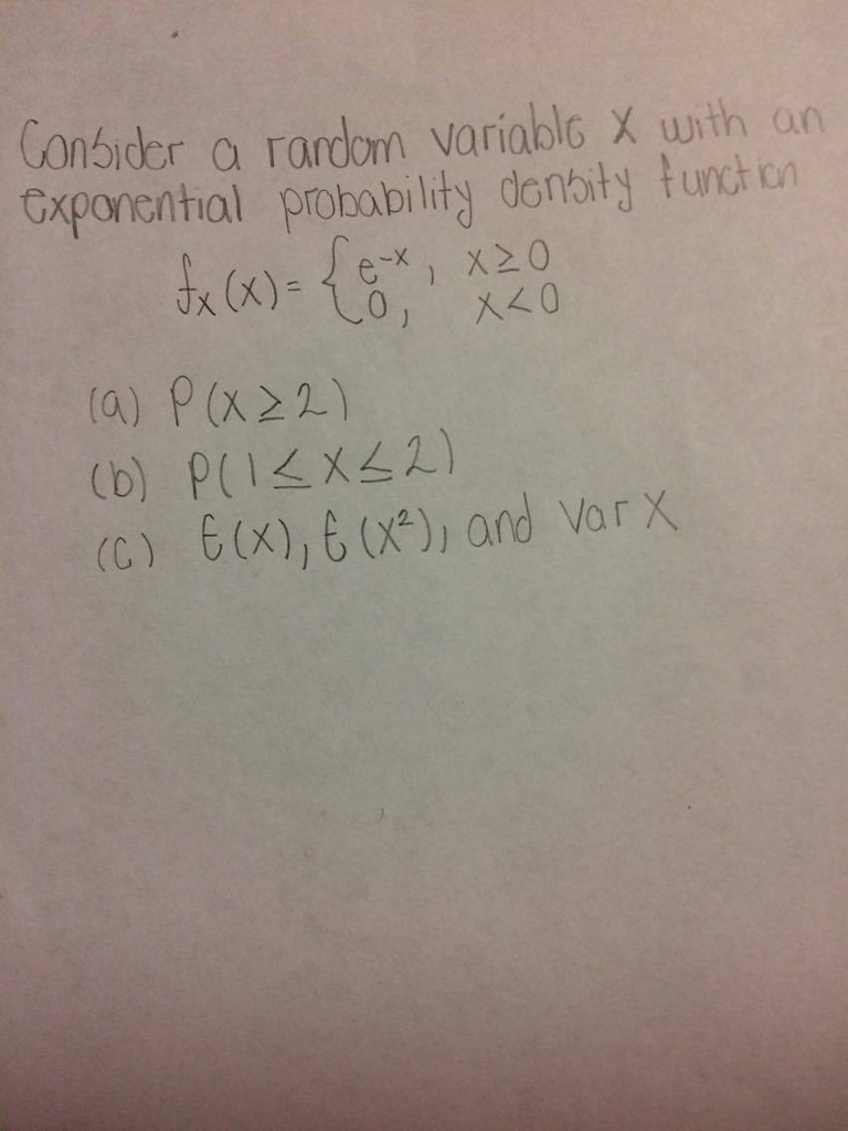 Solved Consider a random variable X with an exponential | Chegg.com