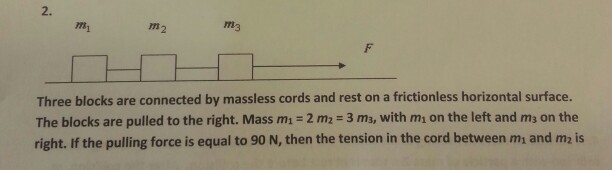 Solved 2. my t 2 ri3 Three blocks are connected by massless | Chegg.com
