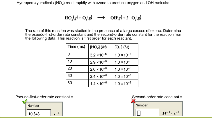 Solved Hydroperoxyl radicals (HO_2) react rapidly with ozone | Chegg.com
