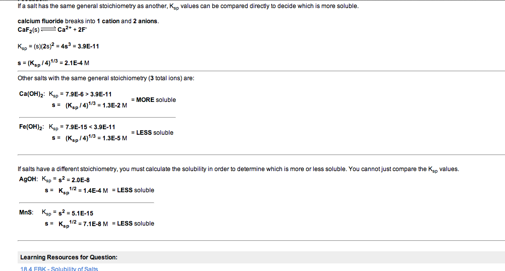 Solved without doing any calculations compare Ksp values. | Chegg.com