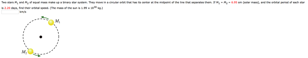 Solved Two stars M1 and M2 of equal mass make up a binary | Chegg.com