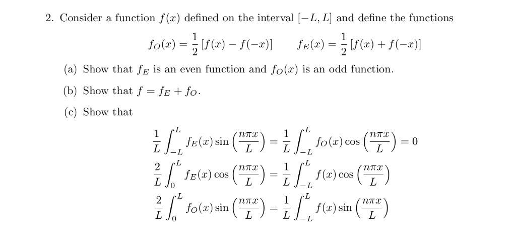 Solved 2. Consider a function f (x) defined on the interval | Chegg.com
