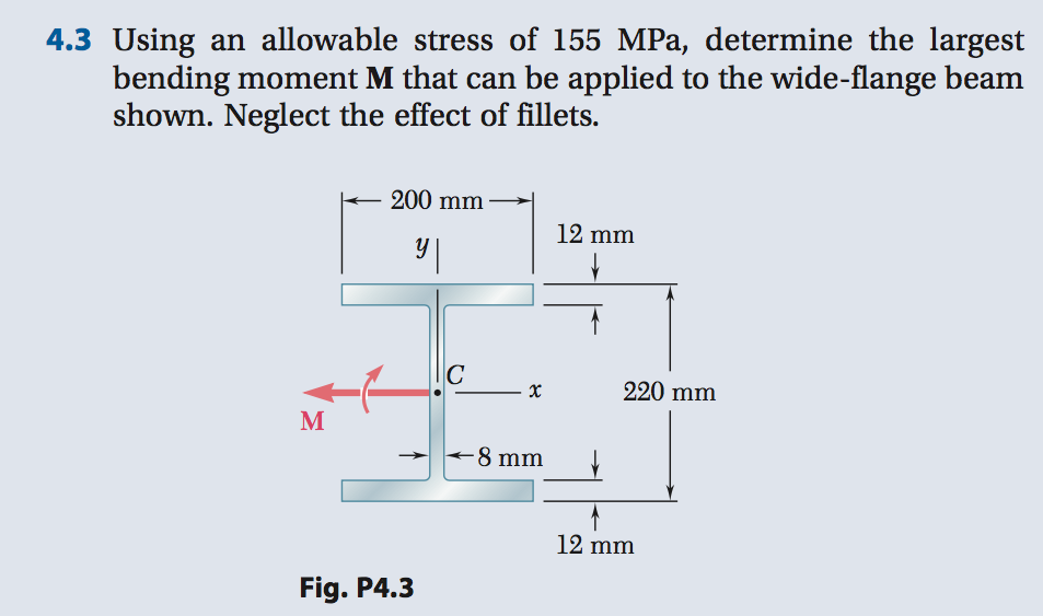Solved Using an allowable stress of 155 MPa, determine the | Chegg.com Solved Using an allowable stress of 155 MPa, determine the | Chegg.com