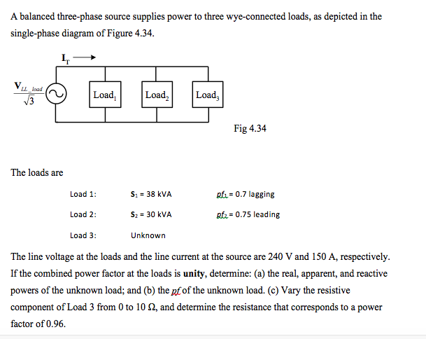 Solved A balanced three-phase source supplies power to three | Chegg.com