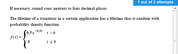Solved 1 out of 2 attempts If necessary, round your answers | Chegg.com