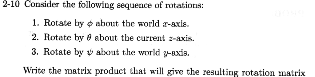 Solved 2 10 Consider The Following Sequence Of Rotations 1