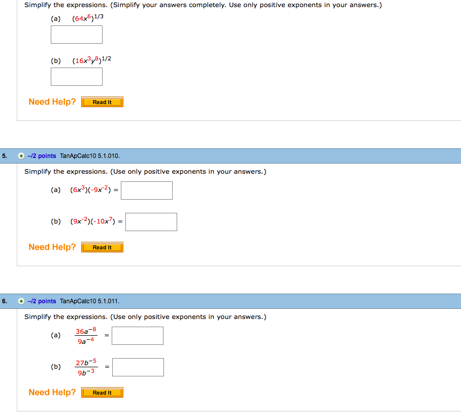Solved Simplify the expressions. (Simplify your answers | Chegg.com