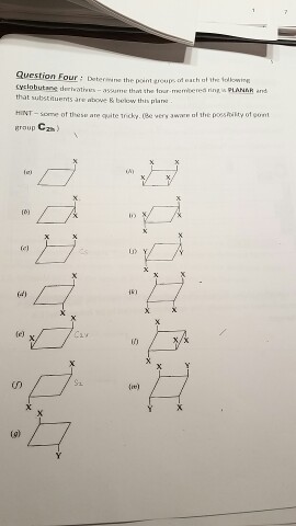 Solved Determine the point groups of each of the following | Chegg.com