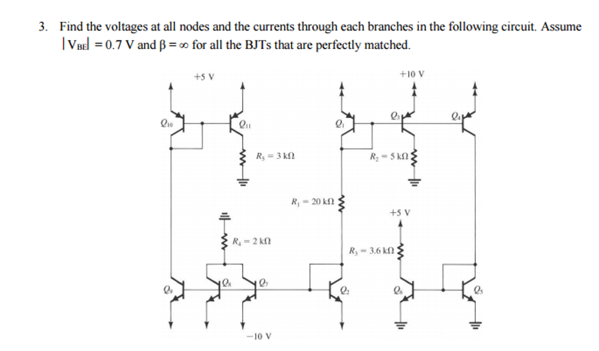 Solved Find the voltages at all nodes and the currents | Chegg.com