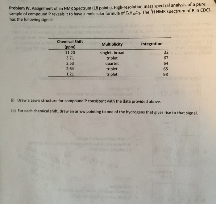 Solved Assignment of an NMR Spectrum . High-resolution mass | Chegg.com