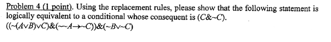 Solved Problem 4 (1 point). Using the replacement rules, | Chegg.com